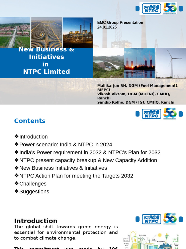 NTPC Limited: Future Energy Initiatives | PDF | Renewable Energy ...