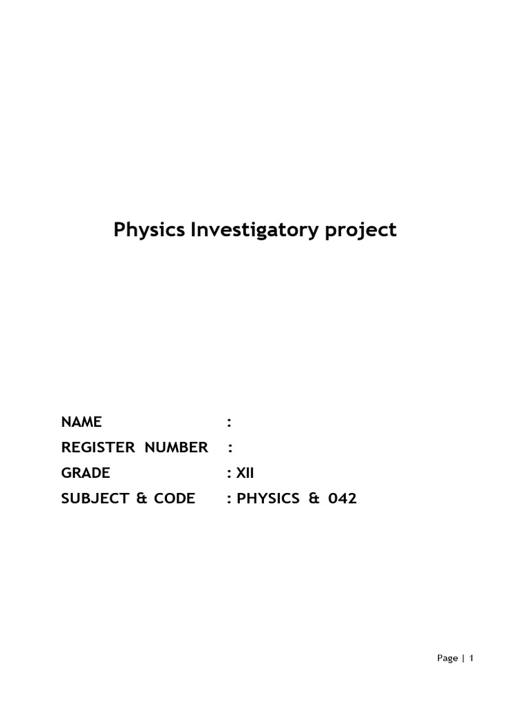 Physics Investigatory Project Class XII | PDF | Photoelectric Effect ...