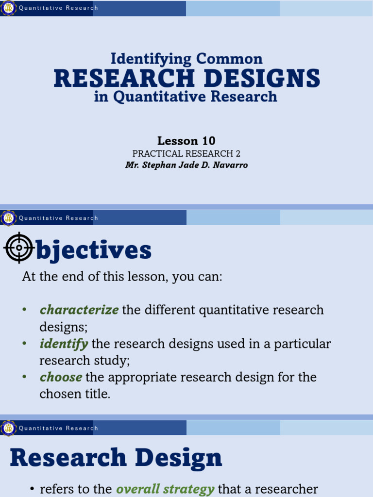 PR2 Lesson 11 Research Designs | PDF | Quantitative Research | Causality