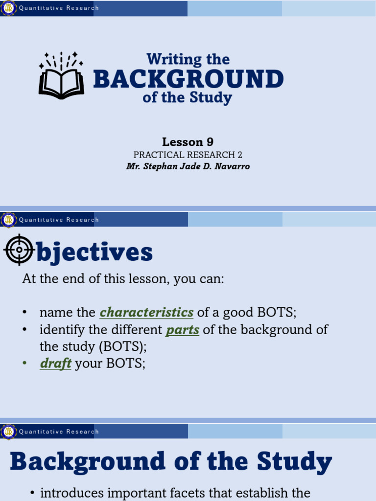 Writing a Background of the Study | PDF | Methodology | Knowledge