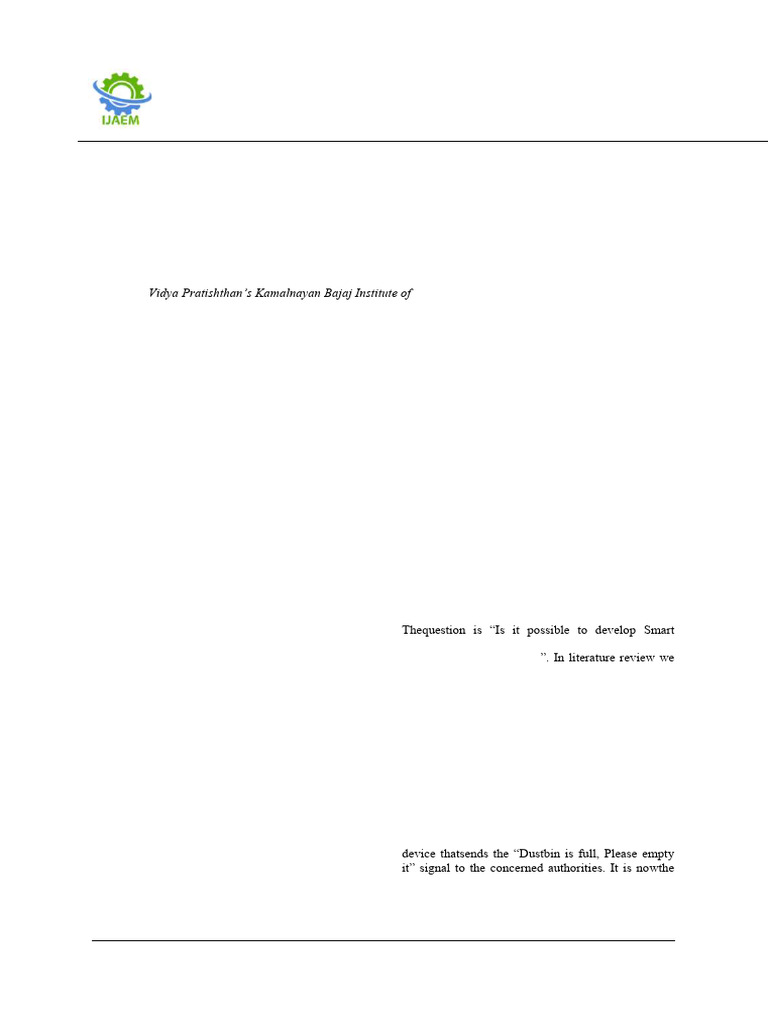 Smart Garbage Monitoring System Review | PDF | Waste Management ...