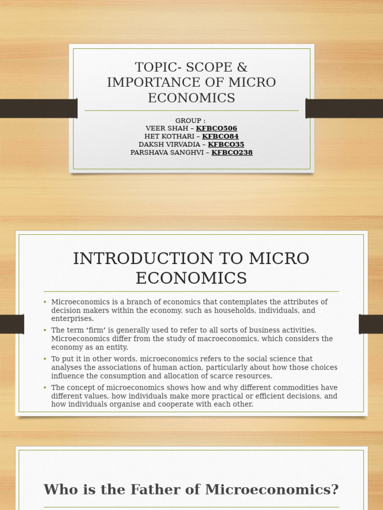 Topic - Scope & Importance of Micro Economics | PDF | Economics ...