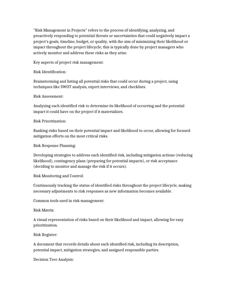 Risk Management in Projects | PDF | Risk | Risk Management