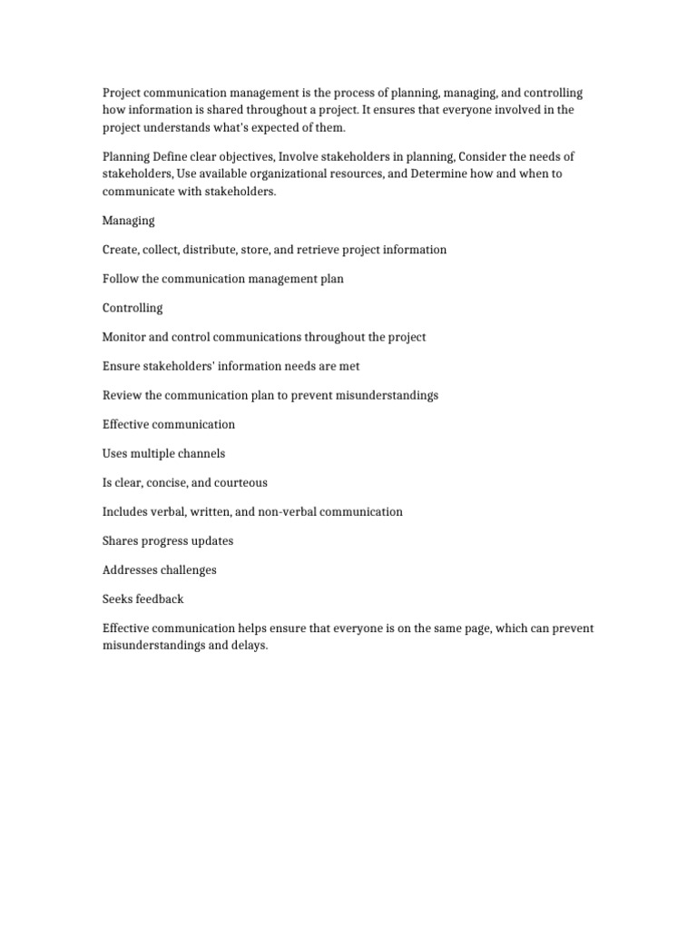 Project Communication Management | PDF