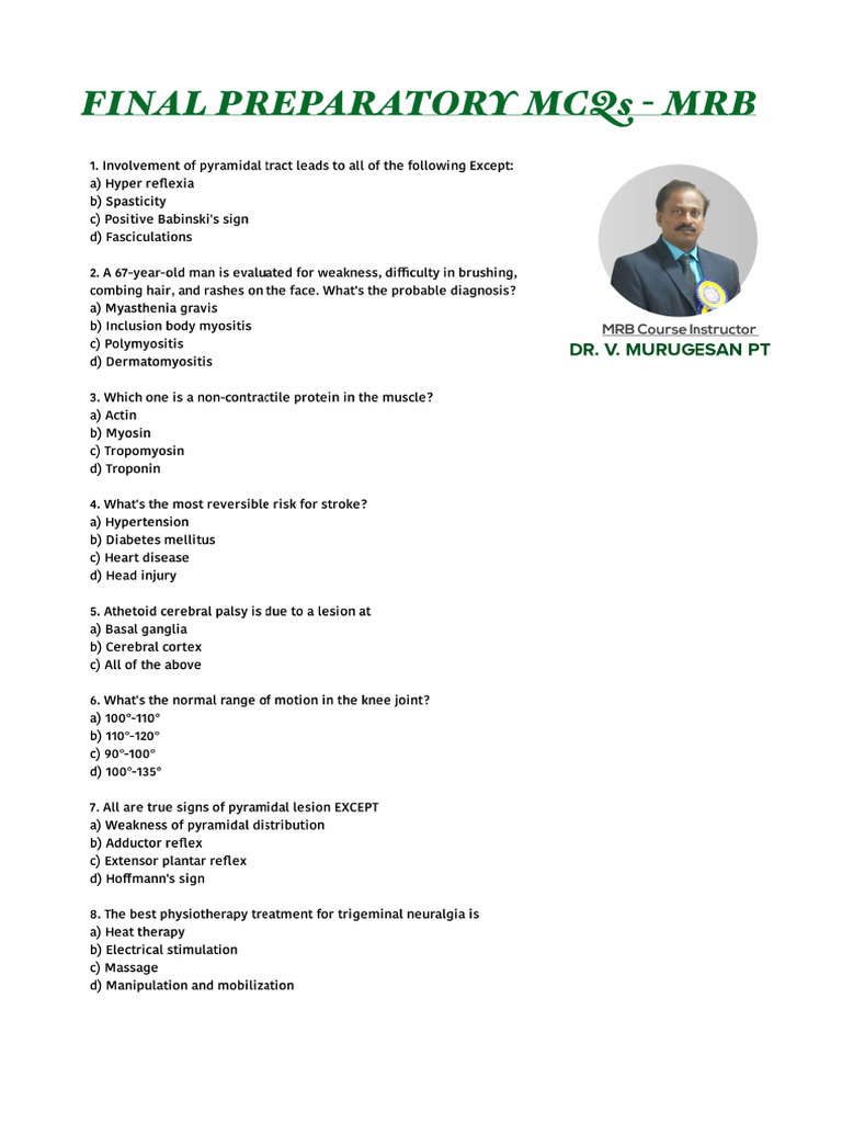 MRB McQs | PDF
