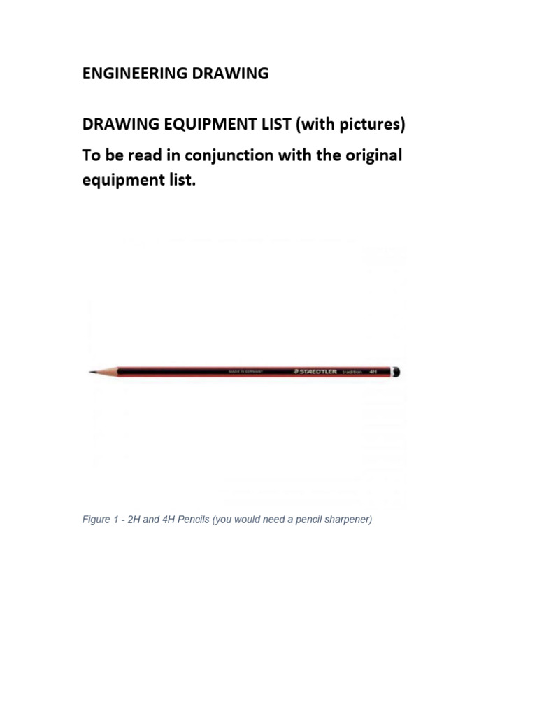 ENGINEERING DRAWING Equipment List With Pictures | PDF