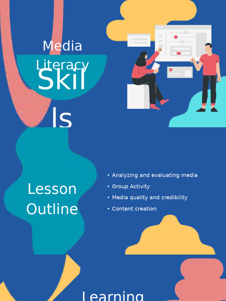 Media Literacy Skills Education Presentation in Colorful Flat Graphic ...