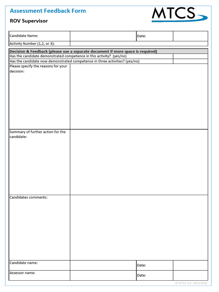 MTCS_ROVSupervisor_FeedbackForm | PDF