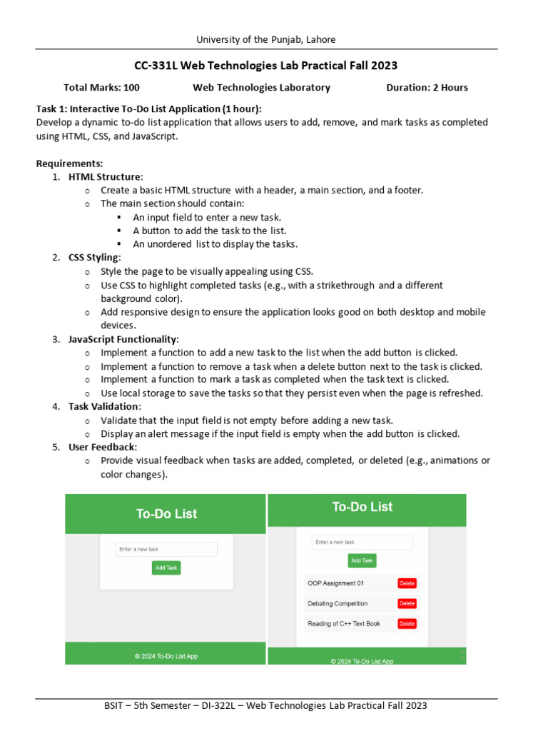 Bsit - WT Lab g4 - Fall 2023 | PDF | World Wide Web | Internet & Web