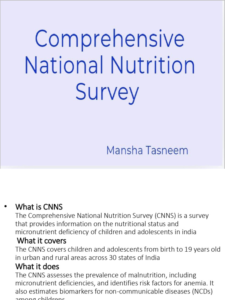 India Nutrition Survey Insights | PDF | Malnutrition | Nutrition
