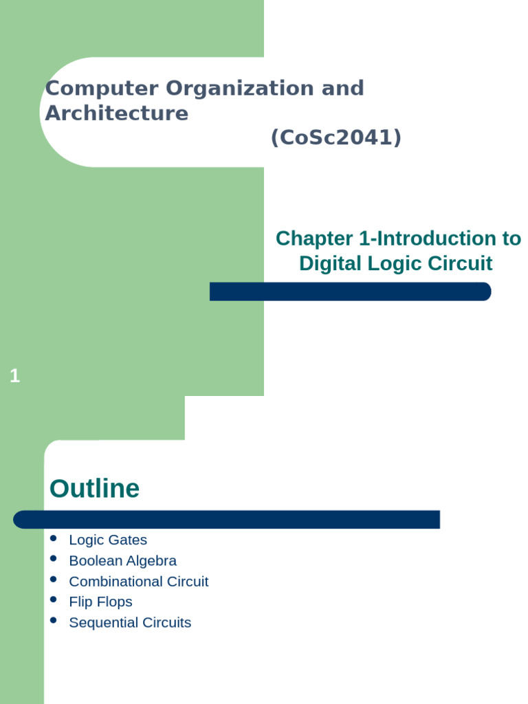CH 01 - Introduction To Logic Gate | PDF | Logic Gate | Boolean Algebra