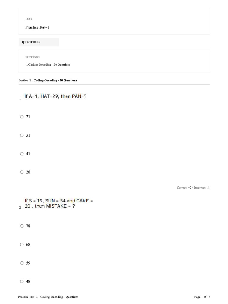Coding Decoding - 3 Ipmat | PDF