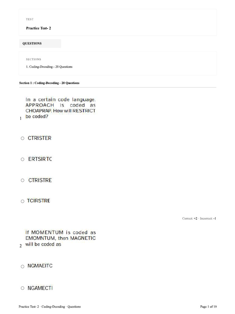 Coding Decoding - 2 Ipmat | PDF