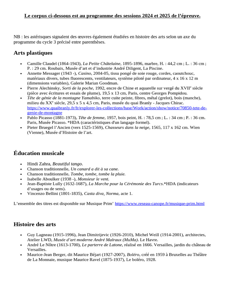 Programme des sessions 2024-2025 HDA | PDF