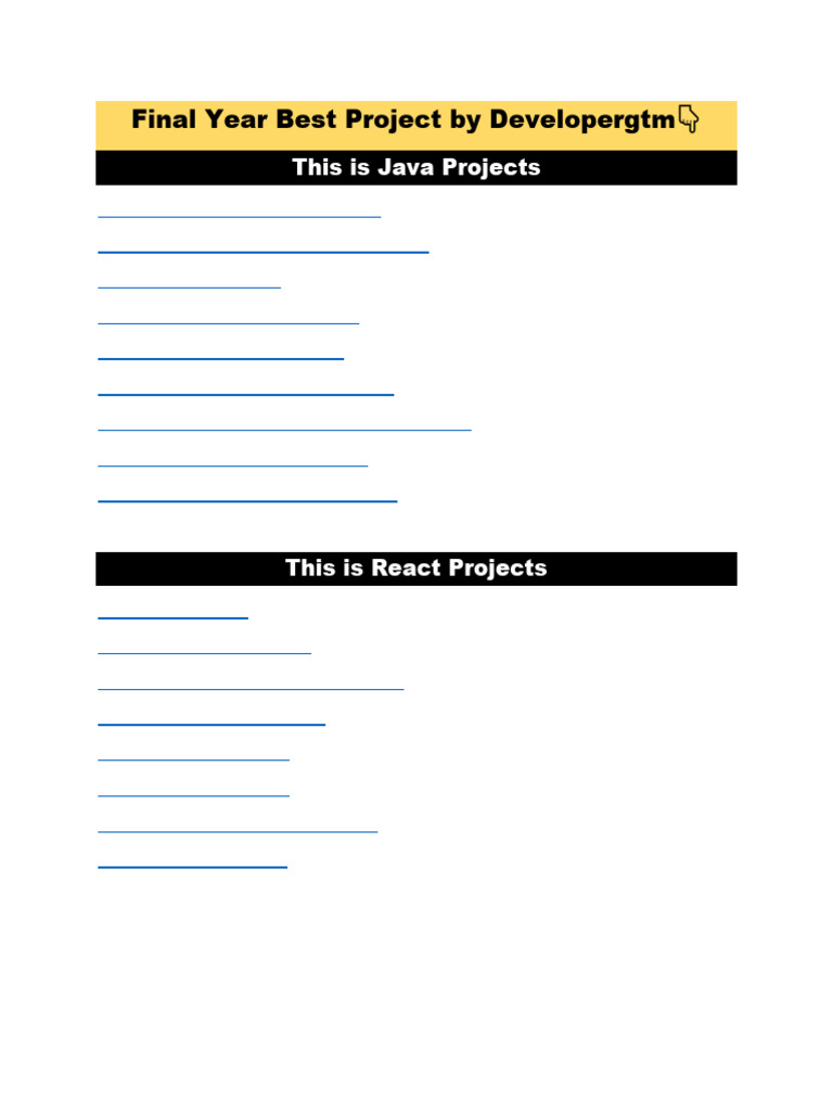 Top Java & React Projects for Final Year | PDF