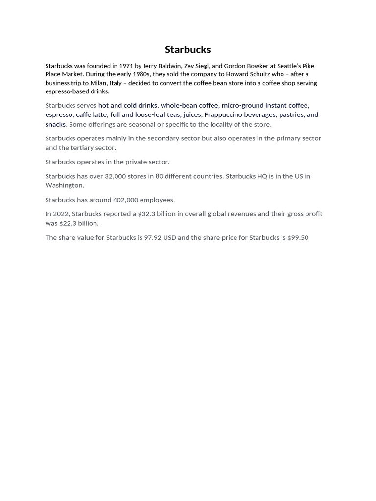 Starbucks Research | PDF