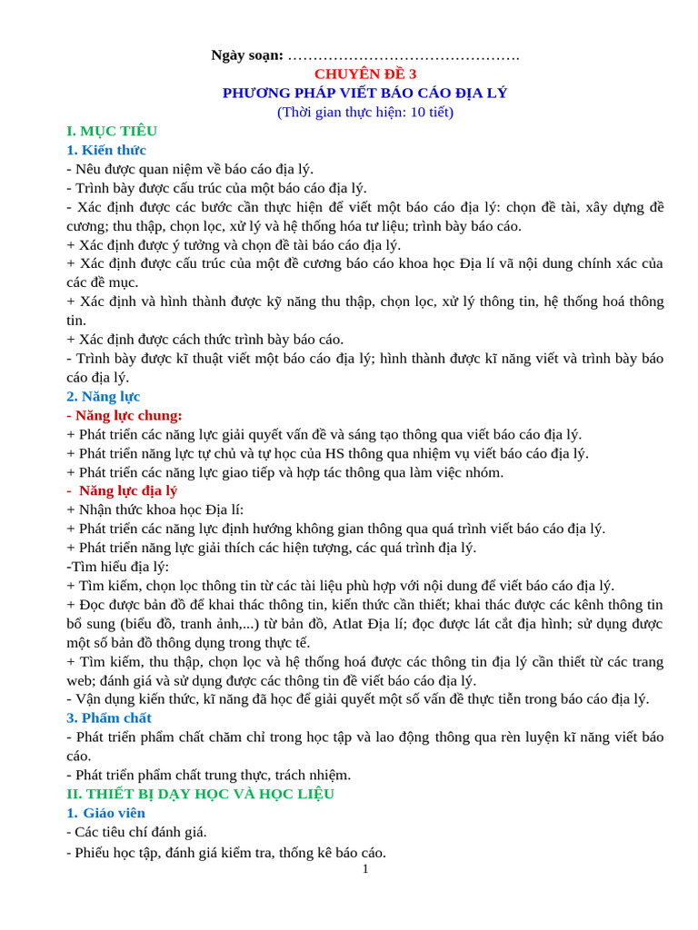 CD 3 - Viet Bao Cao Dia Li - CTST - 4 | PDF