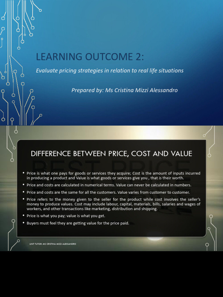 Learning Outcome 2 - Pricing Strategies | PDF | Demand | Pricing