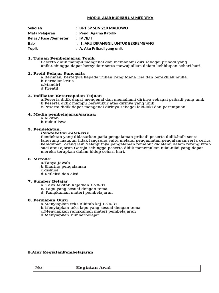 Modul Ajar Bab. 1 | PDF