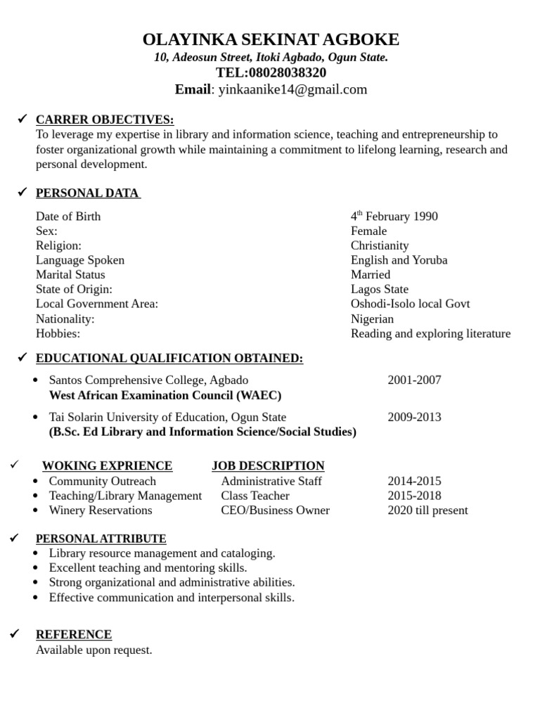 A Sample of A Resume | PDF