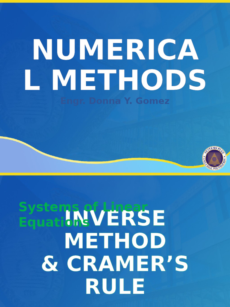 ENUMME-07-Inverse-Method-Cramers-Rule | PDF