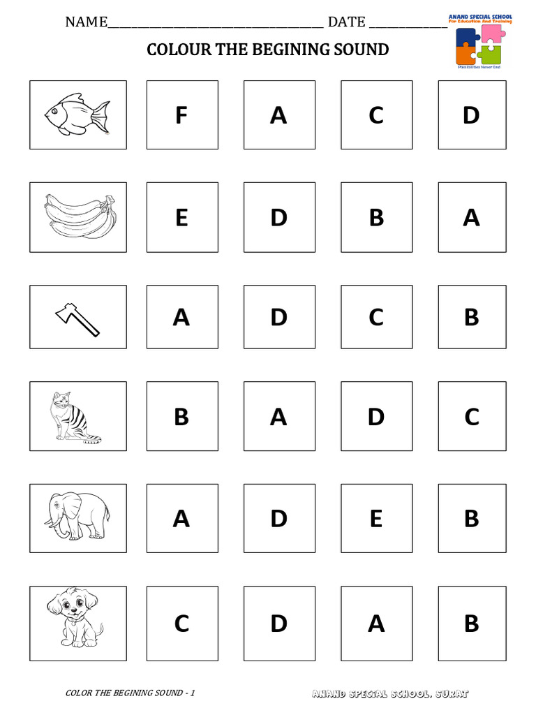 Beginning Sound Coloring Activity | PDF