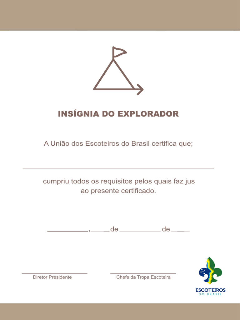 Certficado - Insignia Do Explorador | PDF
