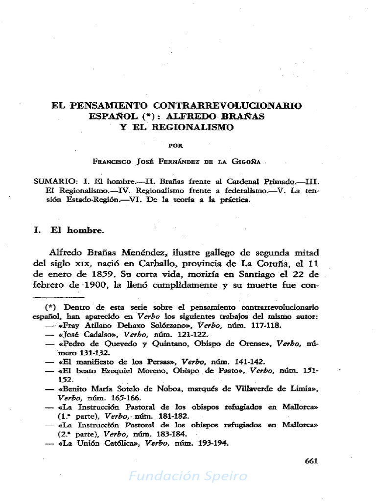 Alfredo Brañas y el Regionalismo Gallego | PDF | España | Iglesia Católica