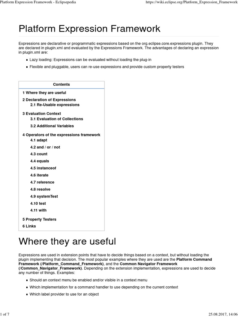 Eclipse Plugin Expression Guide | PDF | Boolean Data Type | Parameter (Computer Programming)