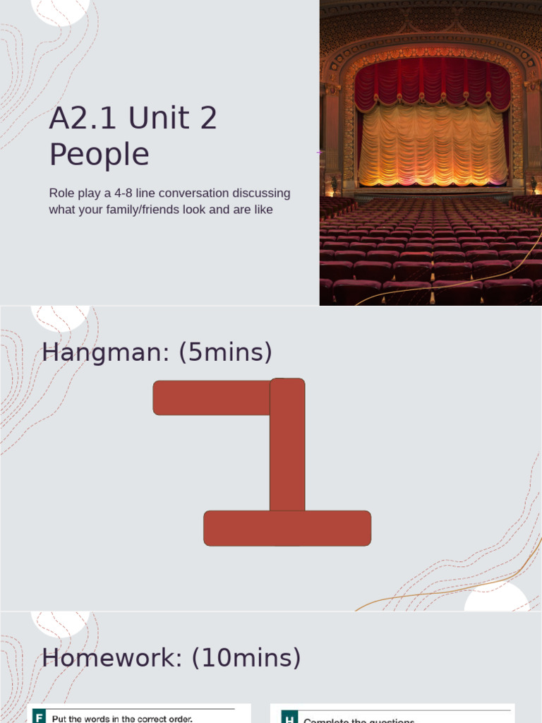A2.1 Unit 2 People - L5 | PDF