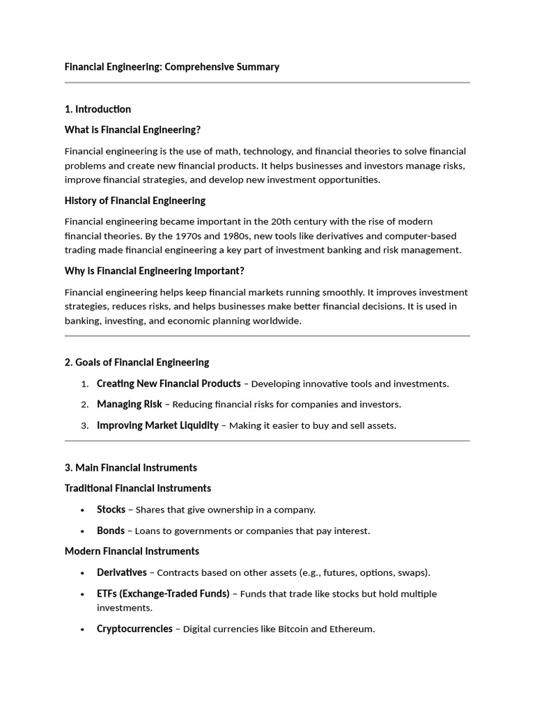 Financial Engineering | PDF | Derivative (Finance) | Financial Risk