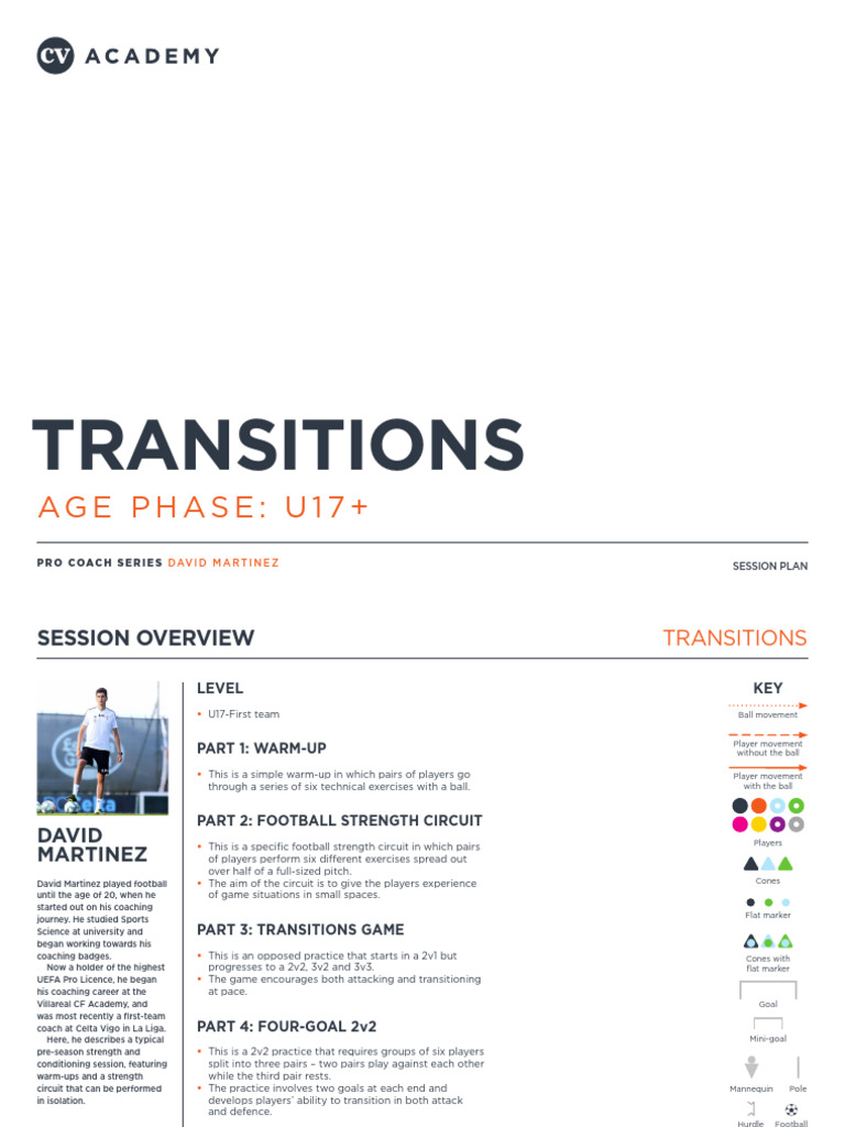 David Martinez U17 Transitions | PDF | Defender (Association Football) | Association Football