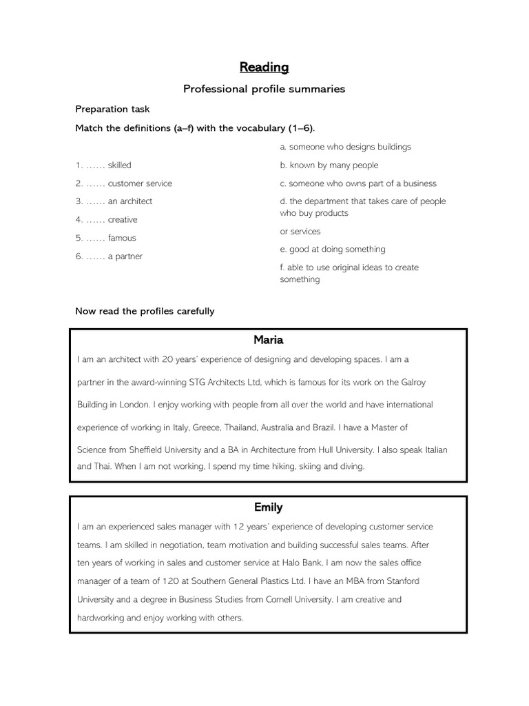 Professional Profiles | PDF