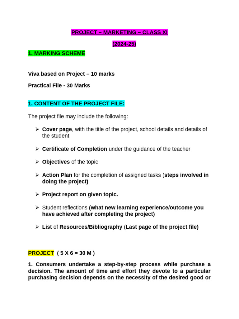XI - PROJECT - MARKETING - Final | PDF
