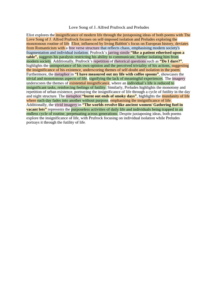 Prufrock and Preludes | PDF