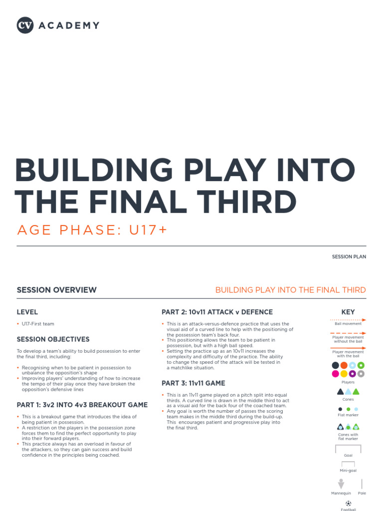 U17 Building Play Into The Final Third | PDF | Forward (Association Football) | Defender ...
