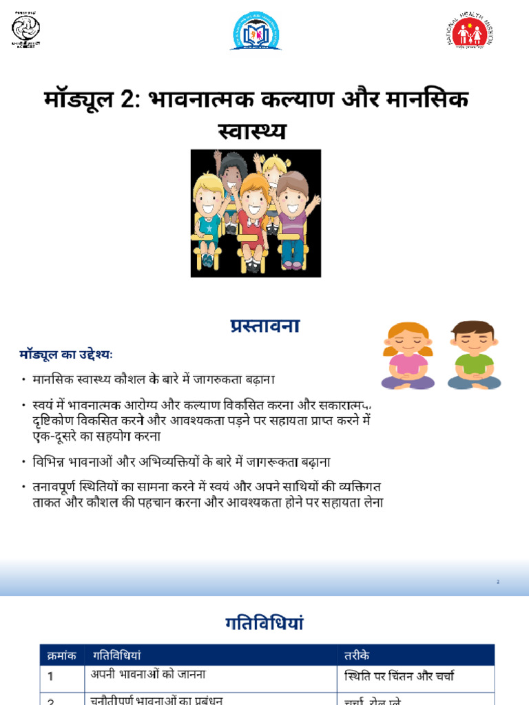 Module 2 - Emotional Wellbeing and Mental Health - Hindi-1 - Phoenix | PDF