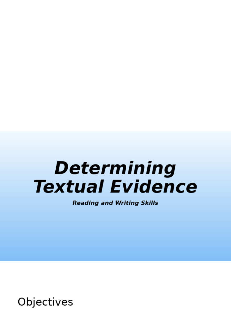 22 Determining Textual Evidence | PDF