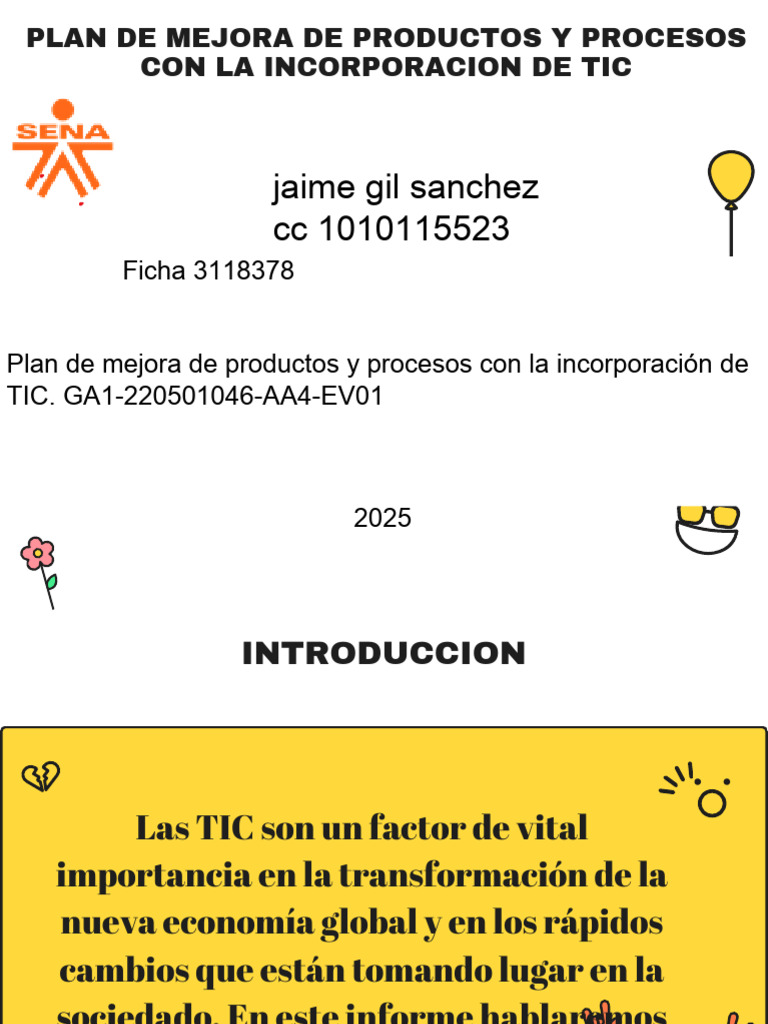 Mejora de Productos con TIC 2023 | PDF | Tecnología de información y ...