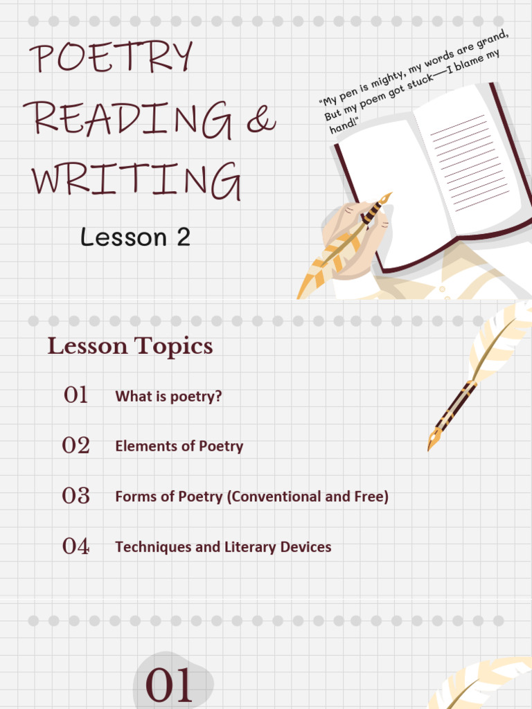 CW-Lesson-2-Reading-and-Writing-Poetry | PDF | Poetry | Metre (Poetry)