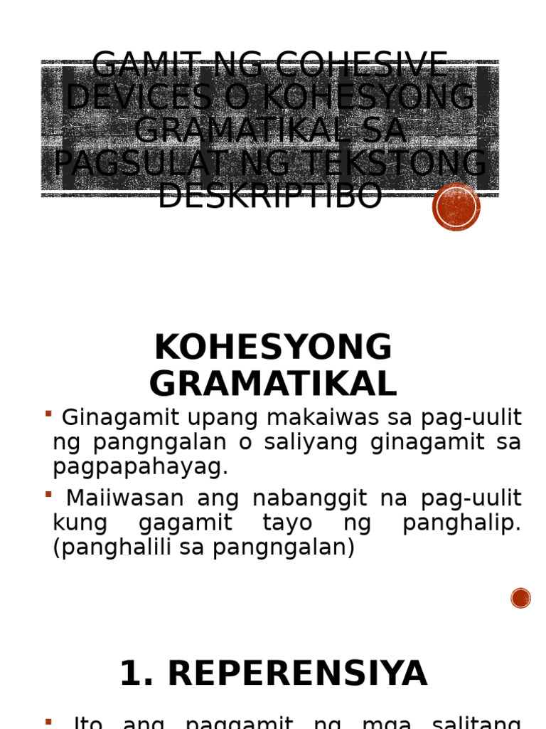 M1 Cohesive Devices | PDF