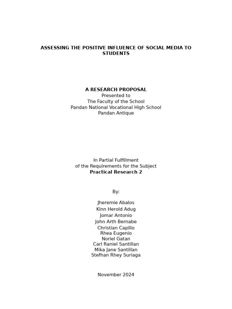 Assessing The Positive Influence of Social Media To Students | PDF ...