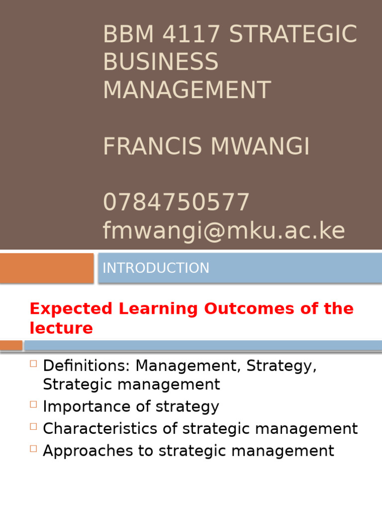 1.introduction - Strategic Management - 1 | PDF | Strategic Management ...