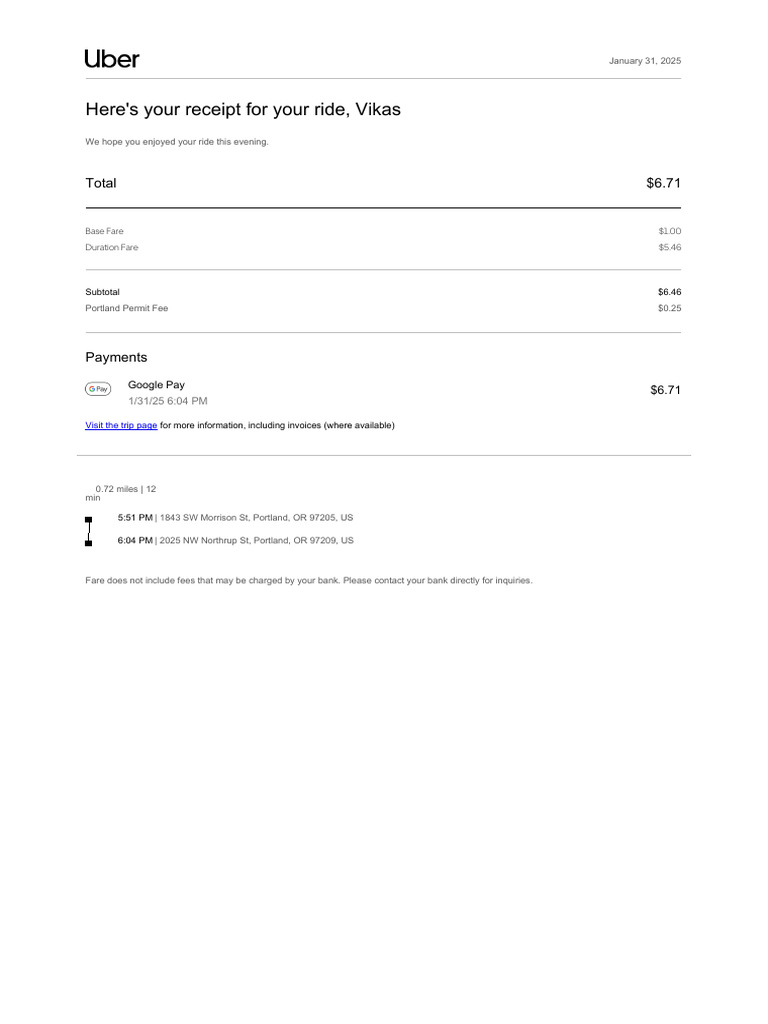 Uber Lime Receipt - Jan 31, 2025 | PDF