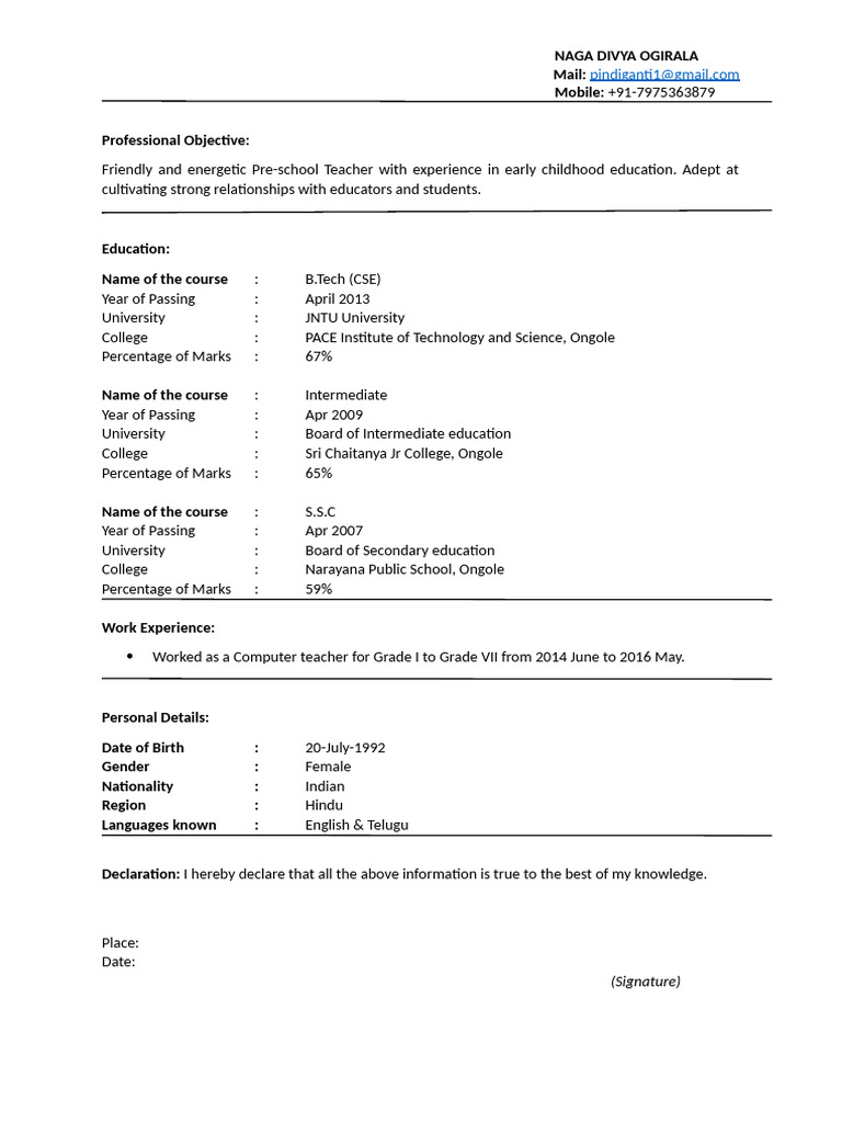 Divya Resume | PDF