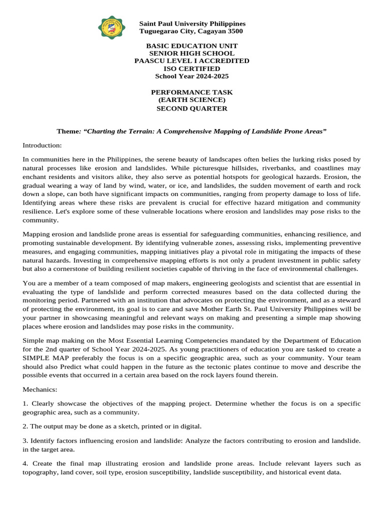 Peta Earth Sci 2nd Quarter | PDF | Landslide | Erosion