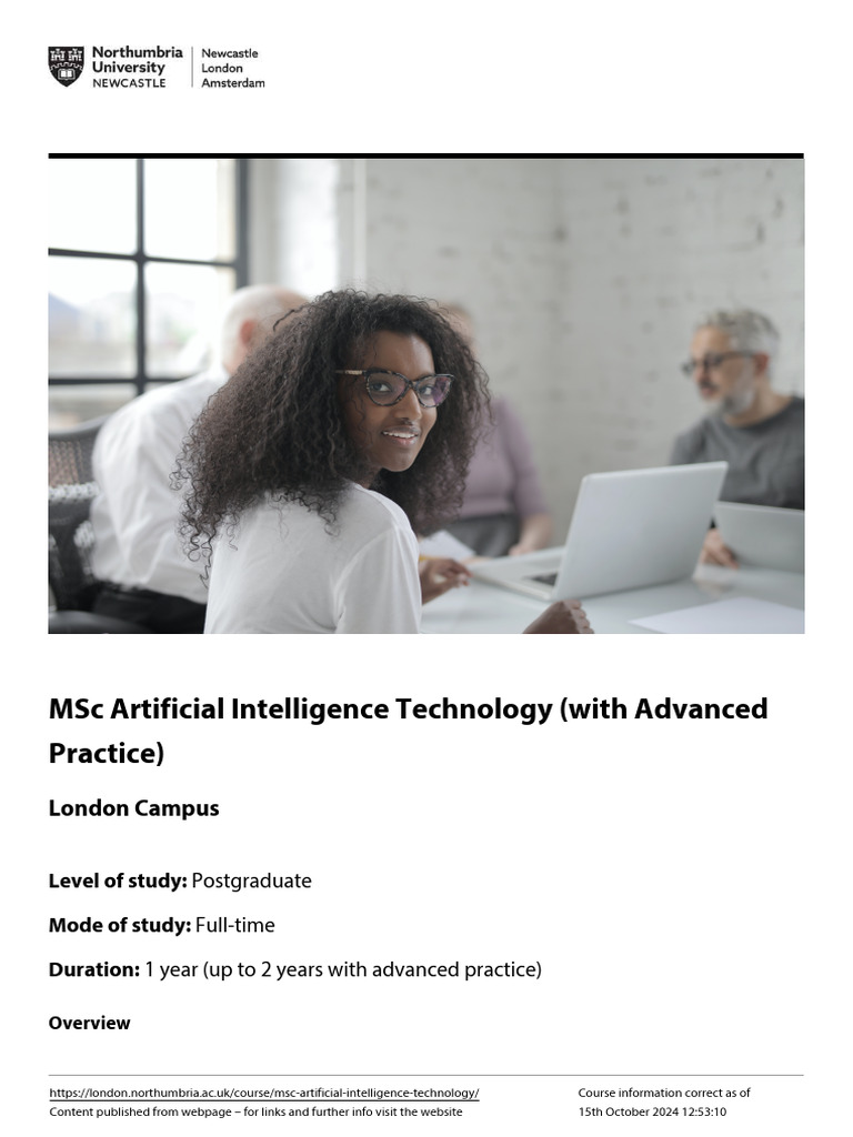 MSC Artificial Intelligence Technology | PDF | Academic Degree ...