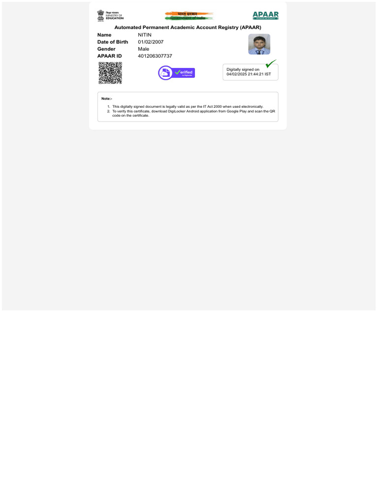 APAAR ID Verification Guide | PDF