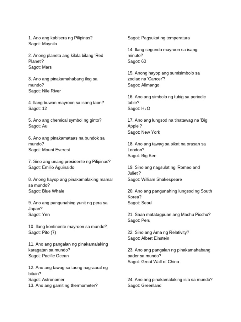 Tanong | PDF