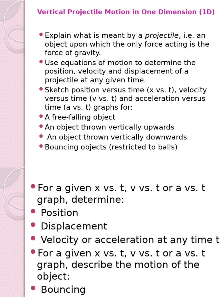 Vertical Projectile Motion | PDF | Acceleration | Velocity
